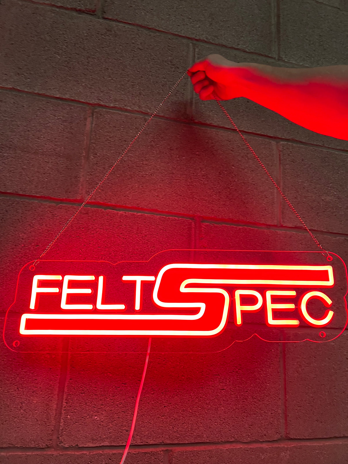 60cm “FELTSPEC” Neon Sign — Blade Performance